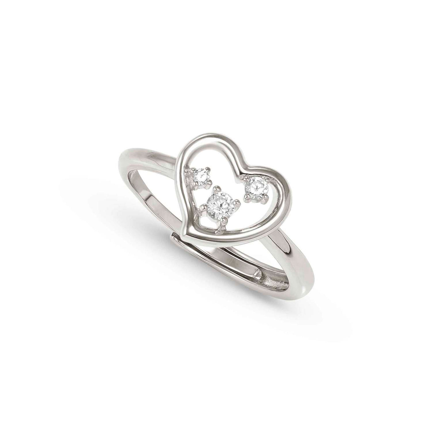 Nomination Dream Beats Heart With White Stone Silver Ring — Maple Gifts