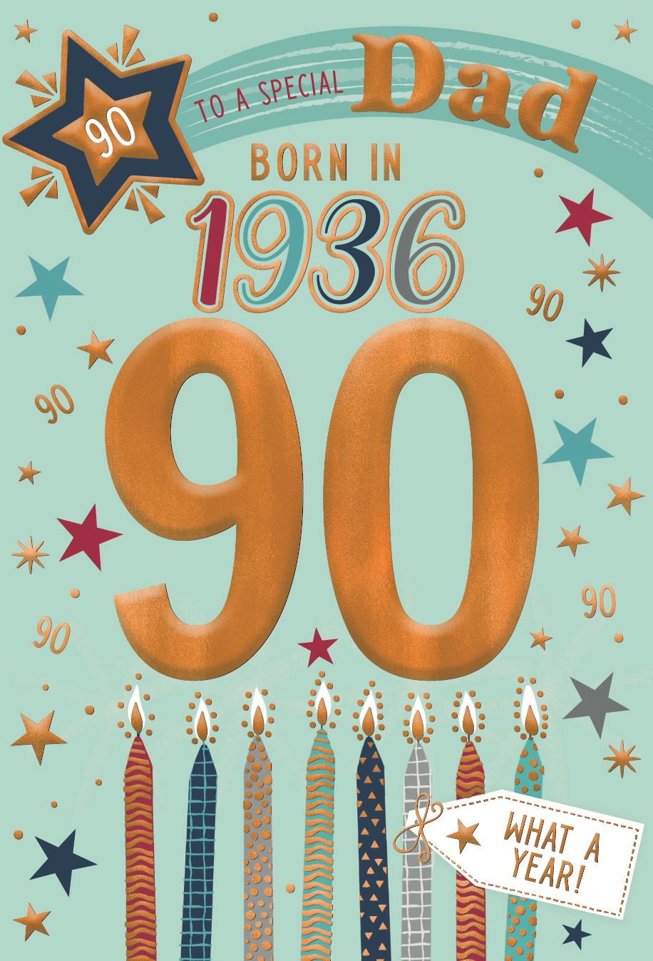 ICG 'Dad 90 Born In 1936' Birthday Card — Maple Gifts