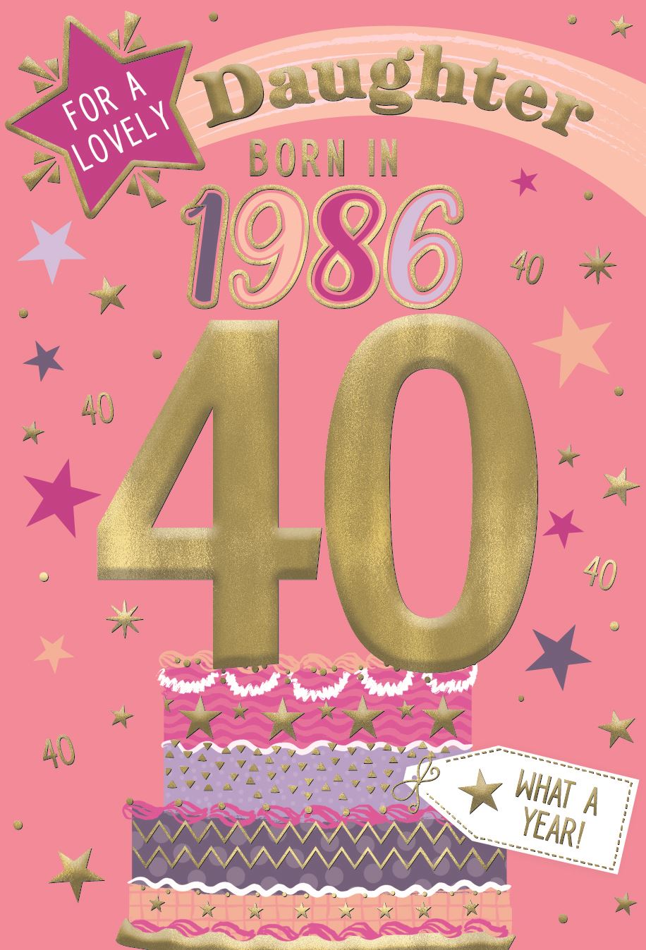 ICG 'Daughter 40 Born In 1986' Birthday Card — Maple Gifts