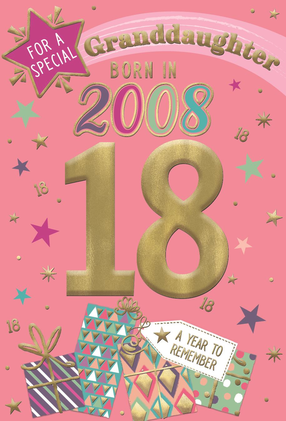 ICG 'Granddaughter 18 Born In 2008' Birthday Card — Maple Gifts