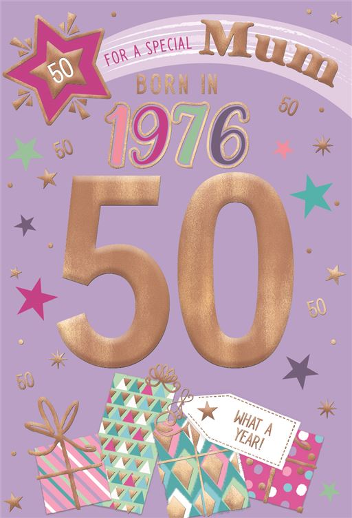 ICG 'Mum 50 Born In 1976' Birthday Card — Maple Gifts