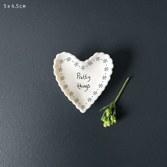 East Of India Small Scallop Heart Dish - Pretty Things — Maple Gifts