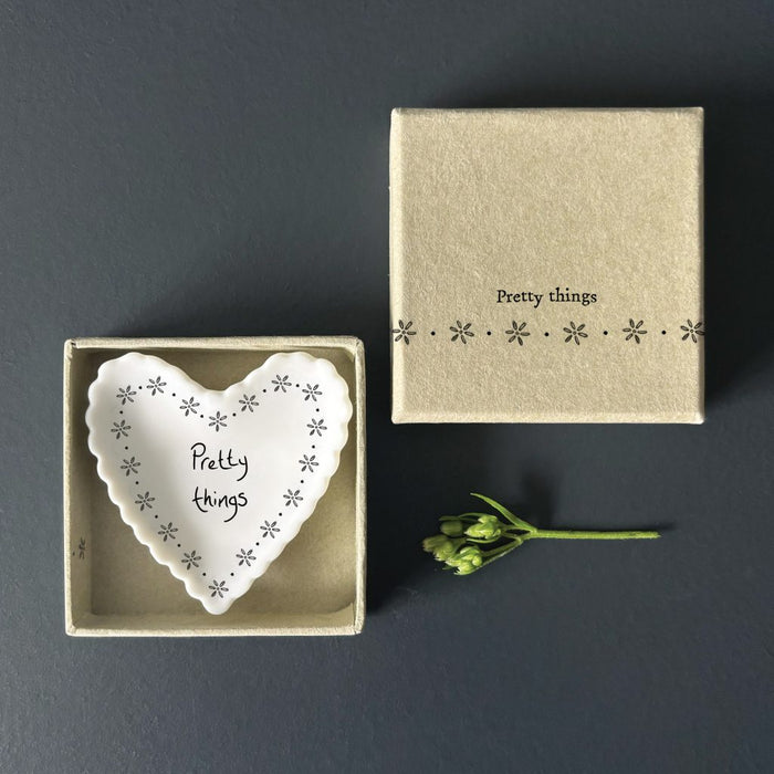 East Of India Small Scallop Heart Dish - Pretty Things — Maple Gifts