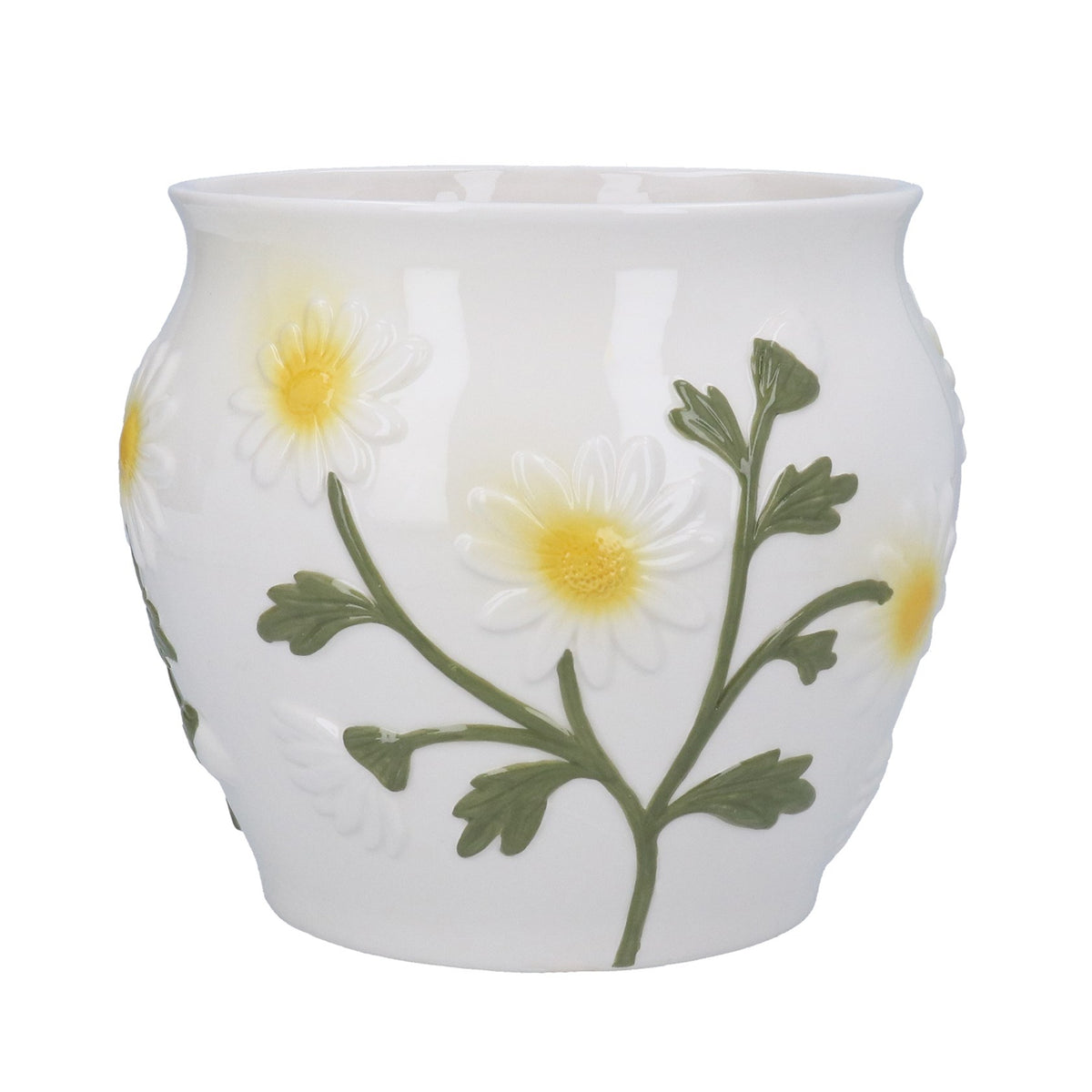 Gisela Graham Embossed Daisy Large Pot Cover — Maple Gifts