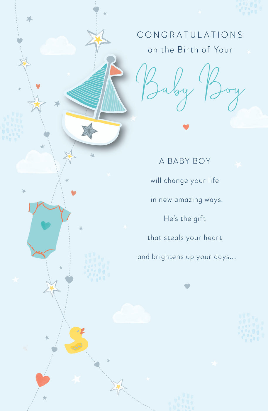 UKG 'Congratulations On The Birth of Your Baby Boy' Card — Maple Gifts