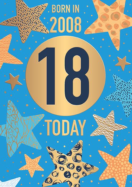 Words & Wishes '18 Born In 2008' Birthday Card — Maple Gifts