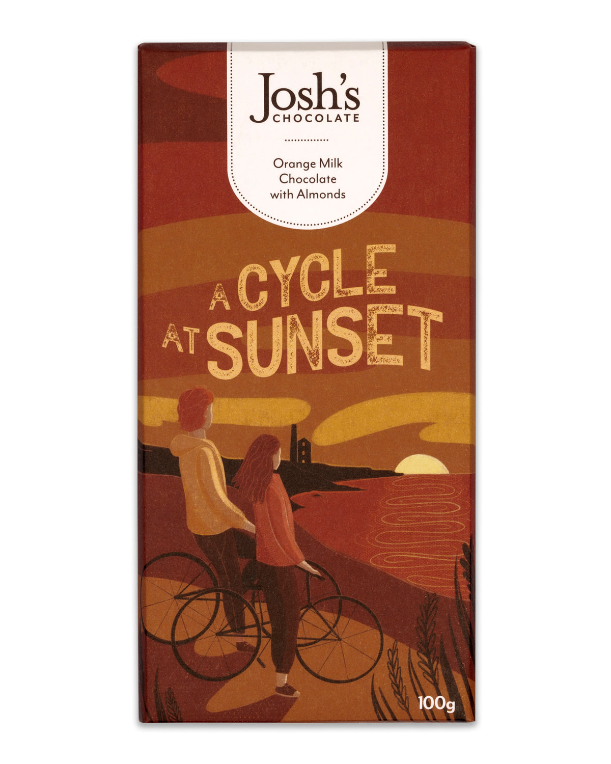Josh's Chocolate A Cycle At Sunset Orange With Roasted Almonds Milk Ch ...