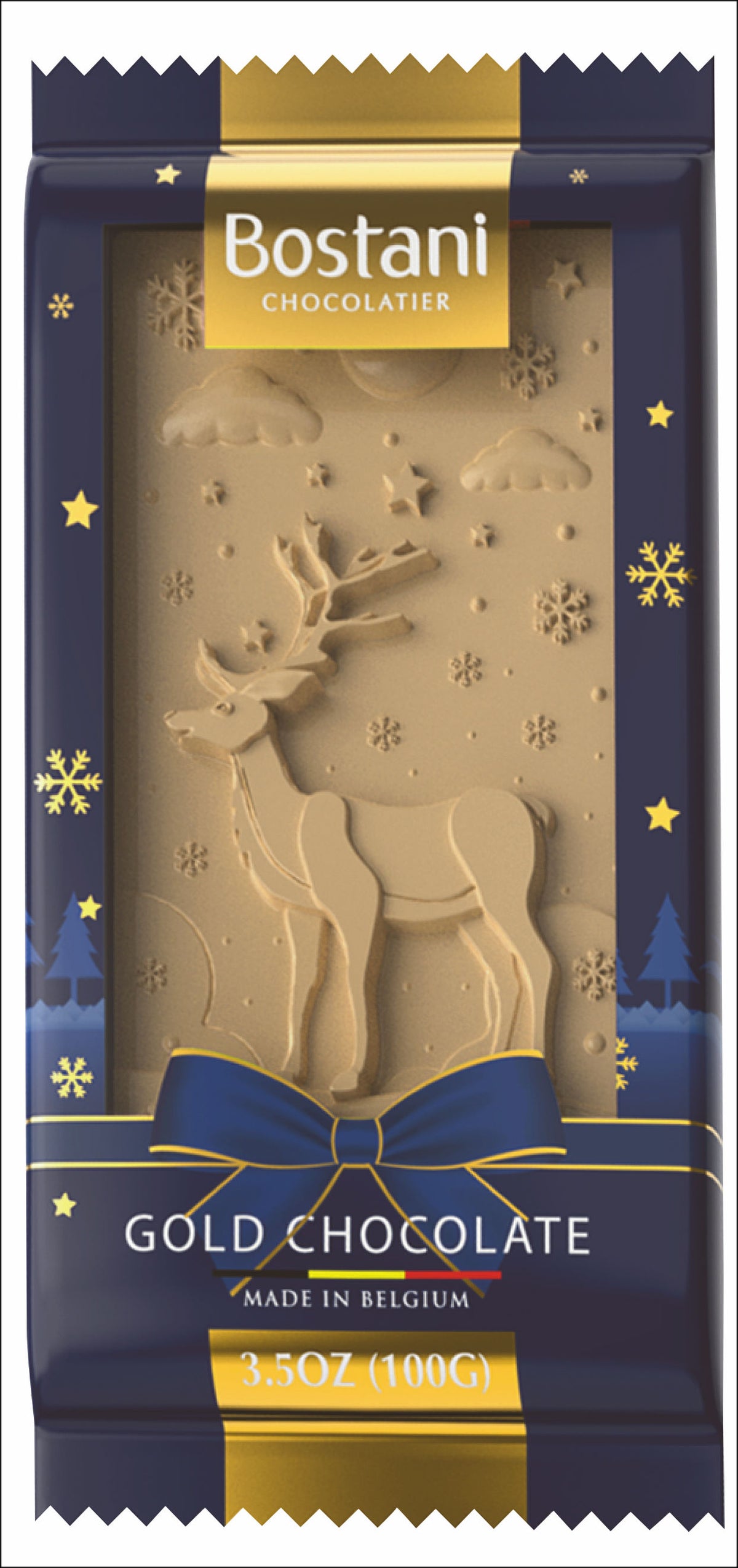 Bostani Christmas Design Gold Chocolate With Speculoos — Maple Gifts