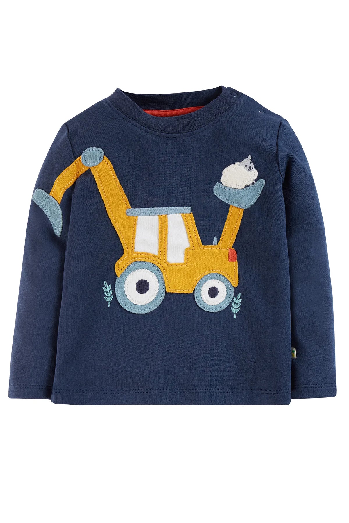 Frugi Doug Applique Top Tractor Indigo — Maple Gifts