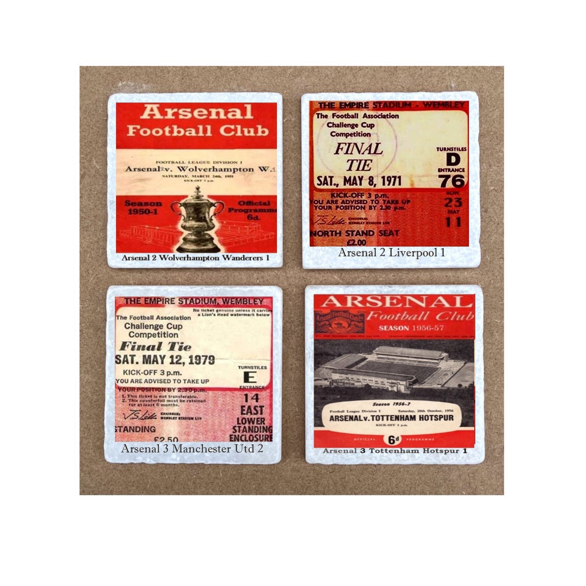 Marble Coaster Set - Arsenal — Maple Gifts
