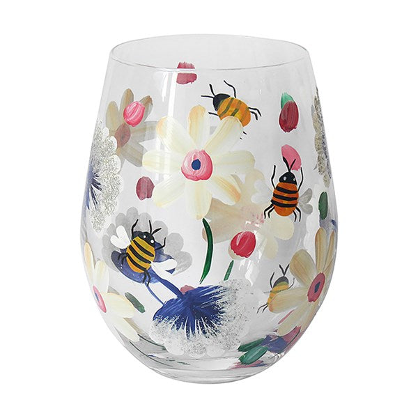 Lynsey Johnstone Hand Painted Busy Bee Gin Glass — Maple Gifts
