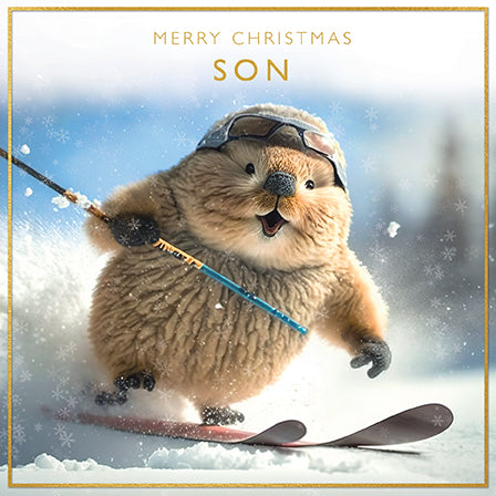 Paper Rose 'Son Gopher' Christmas Card — Maple Gifts