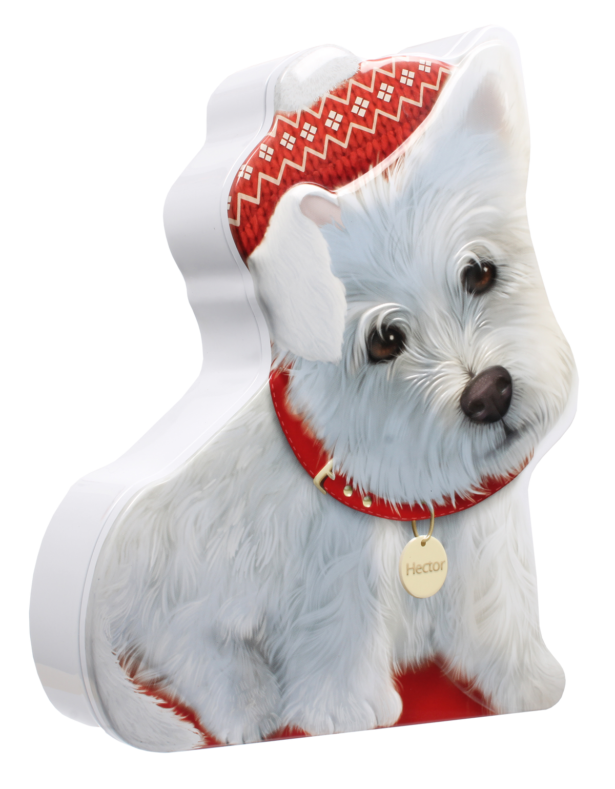 Christmas Westie Shaped Embossed Shortbread Biscuit Tin — Maple Gifts