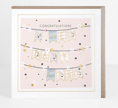 Belly Button 'A New Baby Girl' Card — Maple Gifts