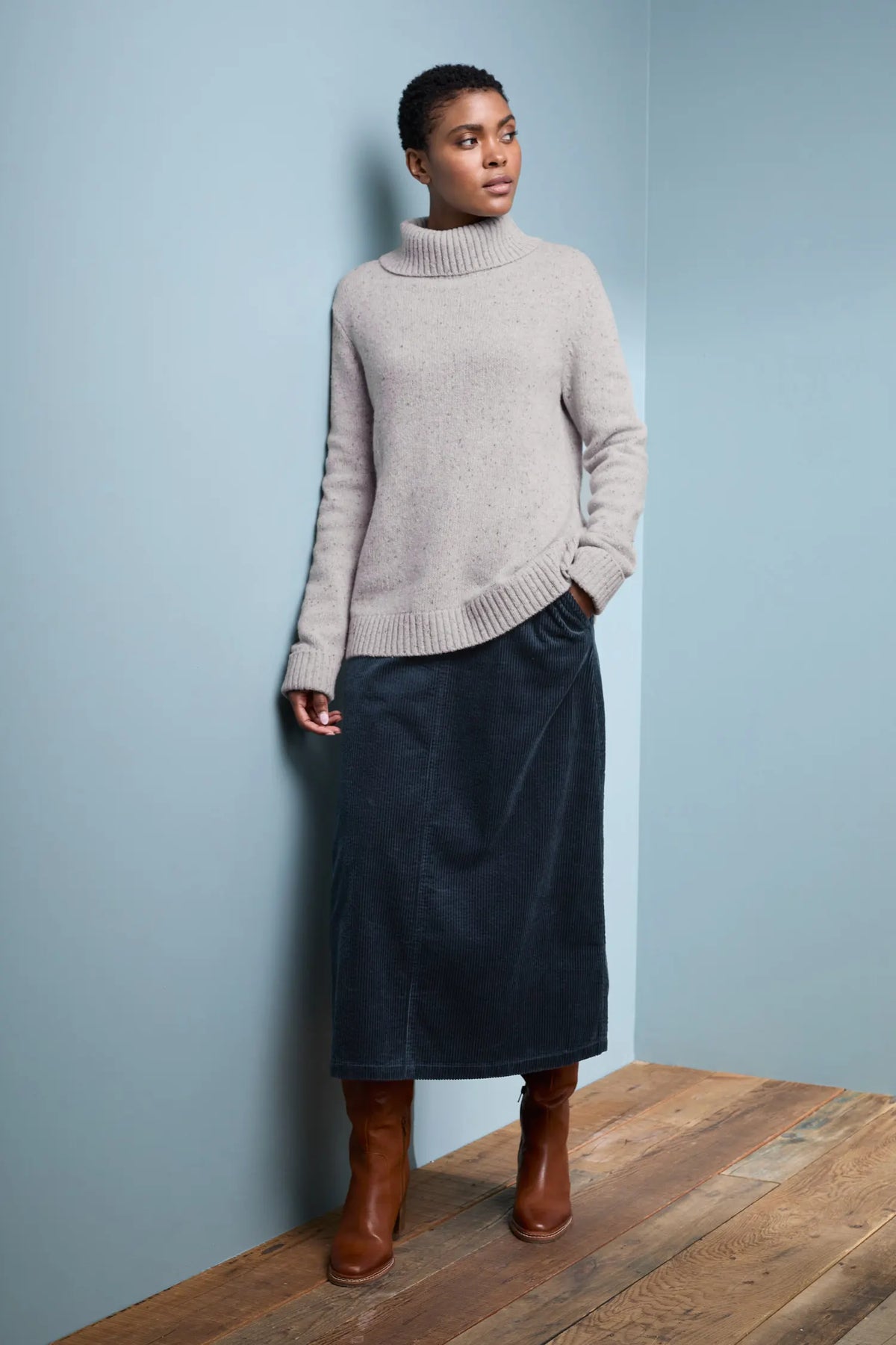 Seasalt Women's Braque Lambswool Jumper - Light Lead — Maple Gifts