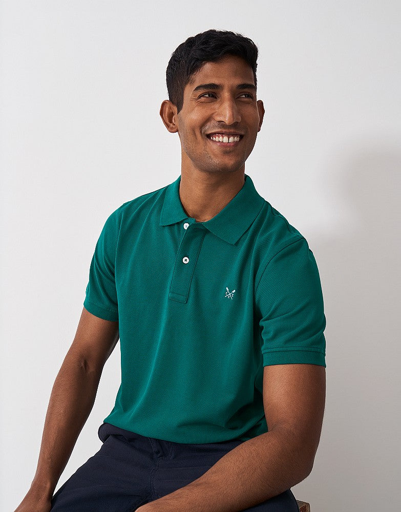 Crew Clothing Men's Classic Pique Polo Shirt In Heritage Teal Green ...