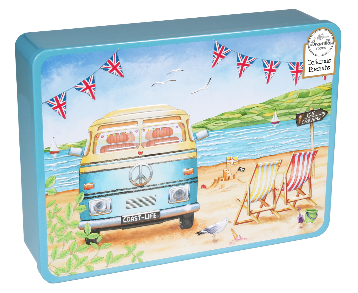 Harbour Embossed Camper Van Assorted Biscuit Tin — Maple Gifts