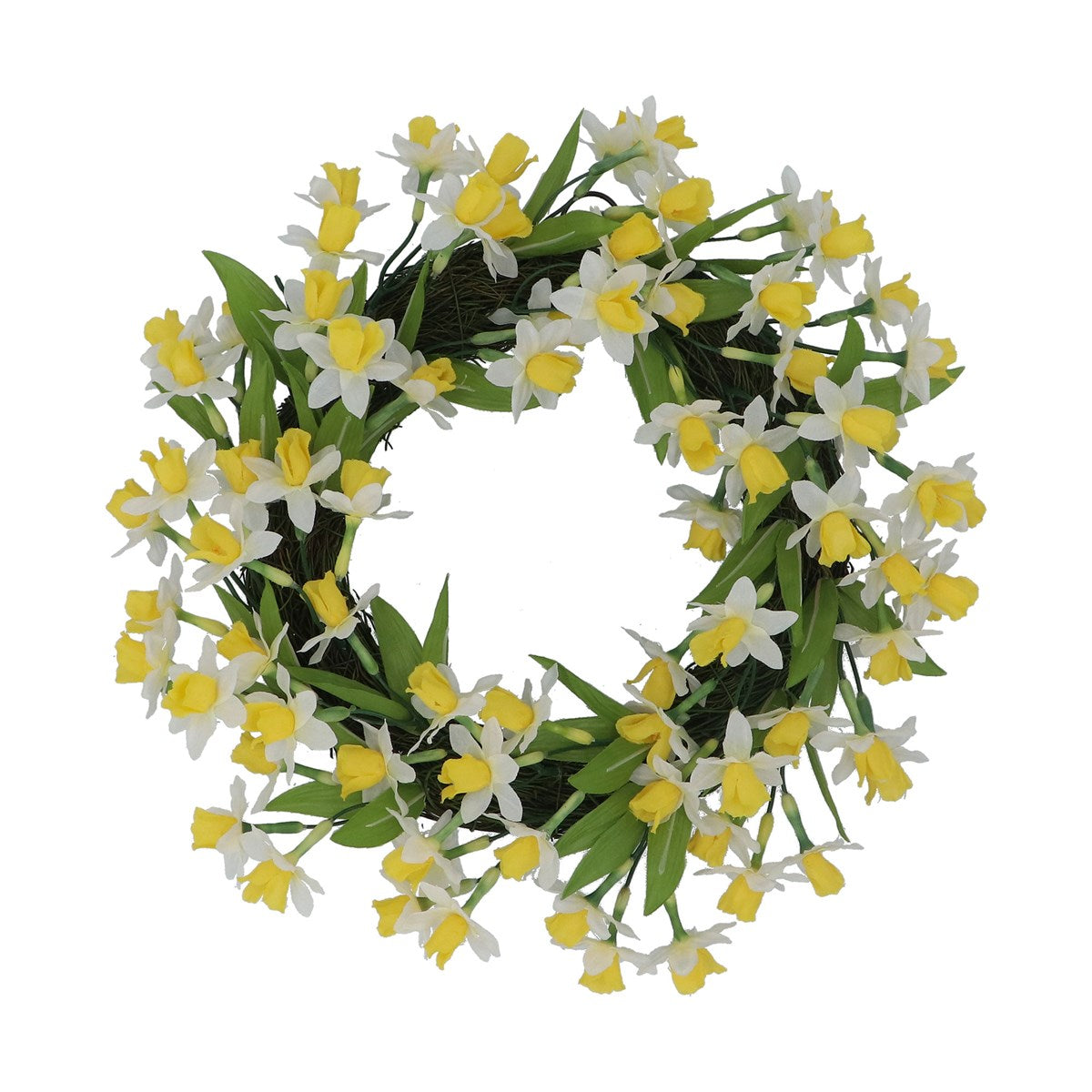 Gisela Graham Daffodil & Green Leaf Wreath — Maple Gifts