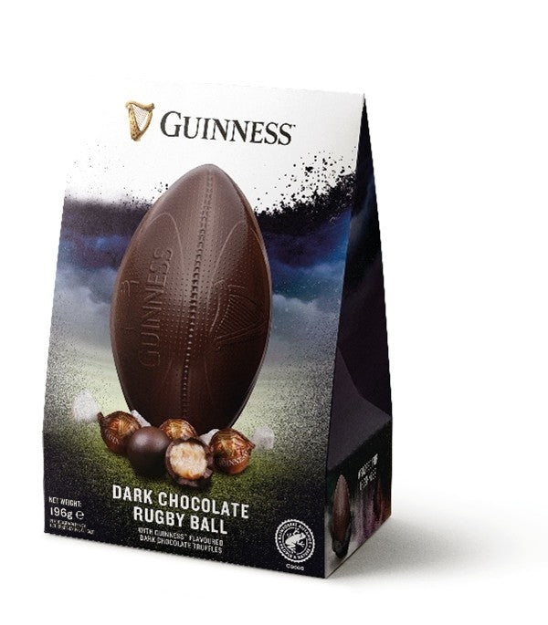 Guinness Dark Chocolate Rugby Ball Easter Egg With Guinness Flavoured ...