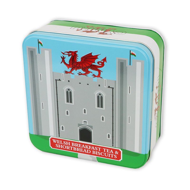 Welsh Chocolate Welsh Breakfast Tea & Shortbread Biscuit Tin — Maple Gifts