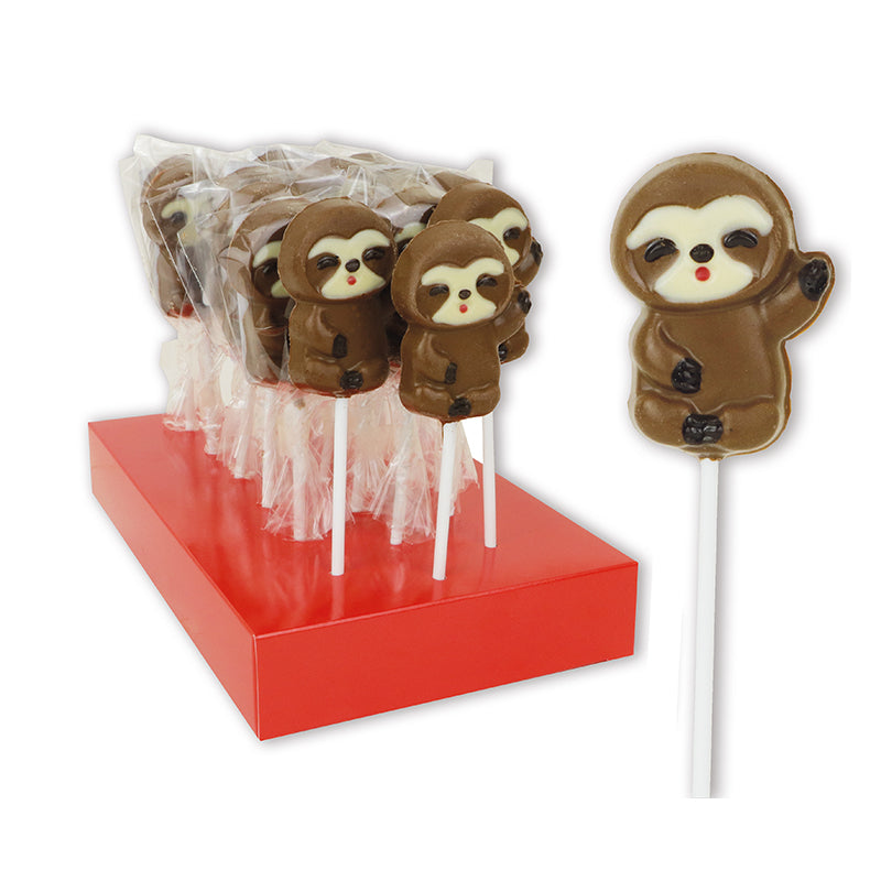 Welsh Chocolate Hand Decorated Chocolate Sloth Lollipop — Maple Gifts