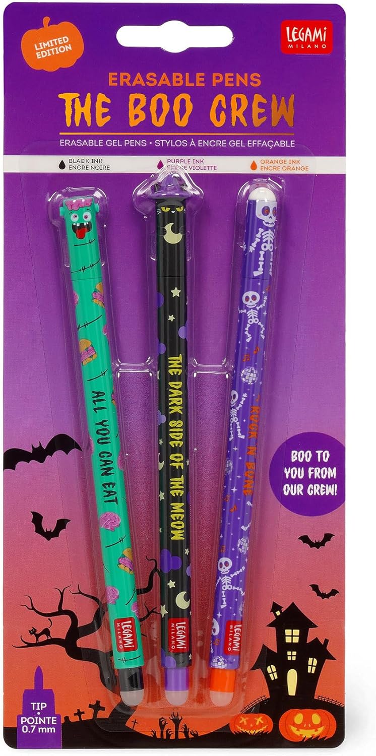 Legami Set of 3 Erasable Gel Pens - The Boo Crew — Maple Gifts