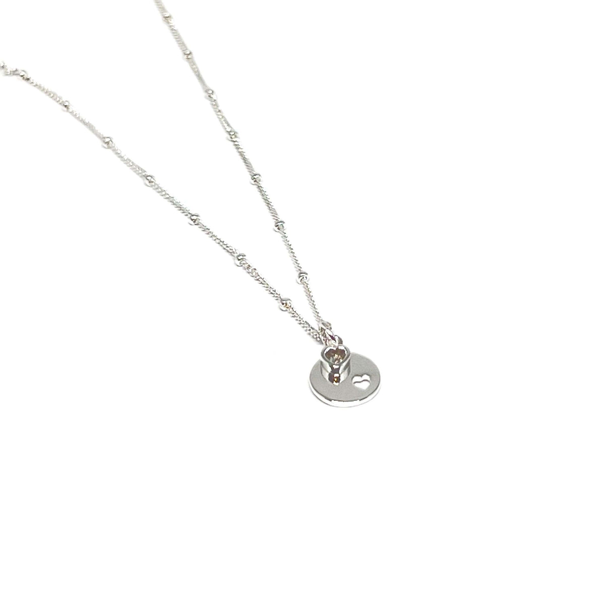 Clementine Nara Heart Necklace - Silver — Maple Gifts
