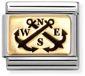 Nomination Classic Gold Sport Anchors NSEW Charm — Maple Gifts