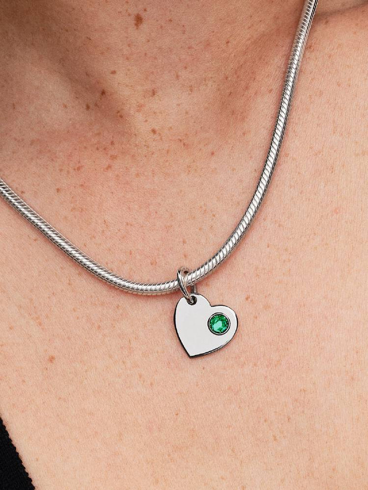 Pandora May Heart Green Stone Dangle Charm Sterling Silver — Maple Gifts