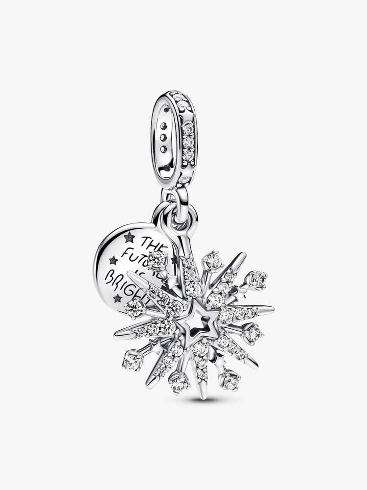 Pandora Sparkling Firework Double Dangle Charm Sterling Silver — Maple ...