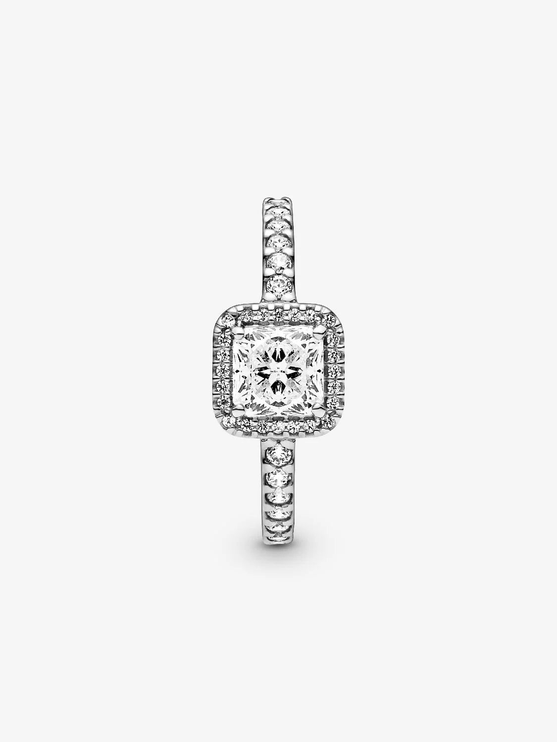 Pandora Square Sparkle Halo Ring Sterling silver — Maple Gifts