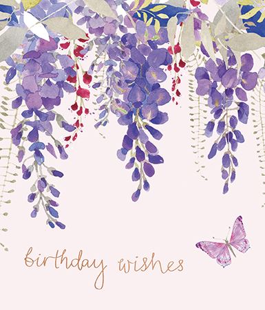 Paperlink Delphine 'Wisteria' Birthday Card — Maple Gifts