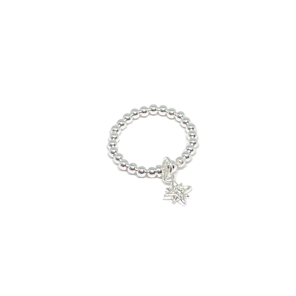 Clementine Rachel Sparkle Star Charm Ring - Silver — Maple Gifts