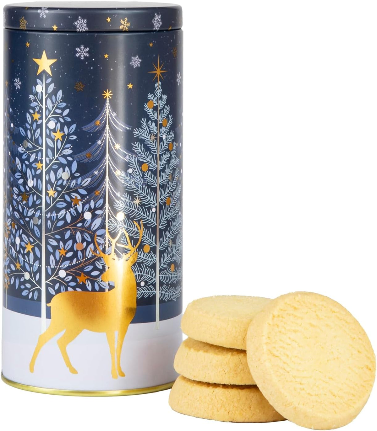 Silver Crane Co Stag And Moon Scottish Shortbread Christmas Cylinder B ...