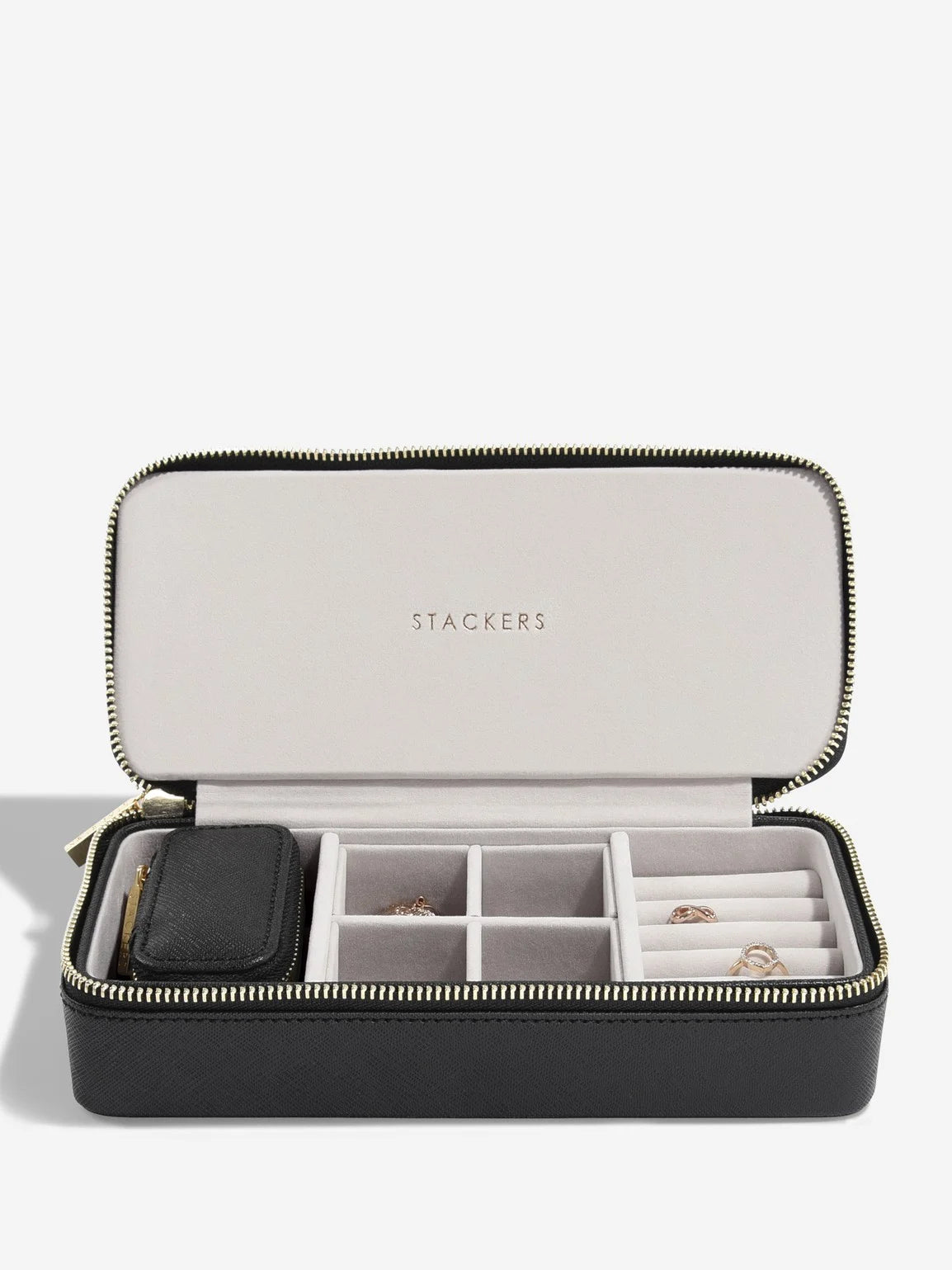 Stackers Black Zipped Travel Jewellery Box — Maple Gifts