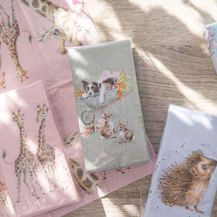 Wrendale 'Sleeping on the Job' Border Collie and Rabbit Pocket Tissues ...