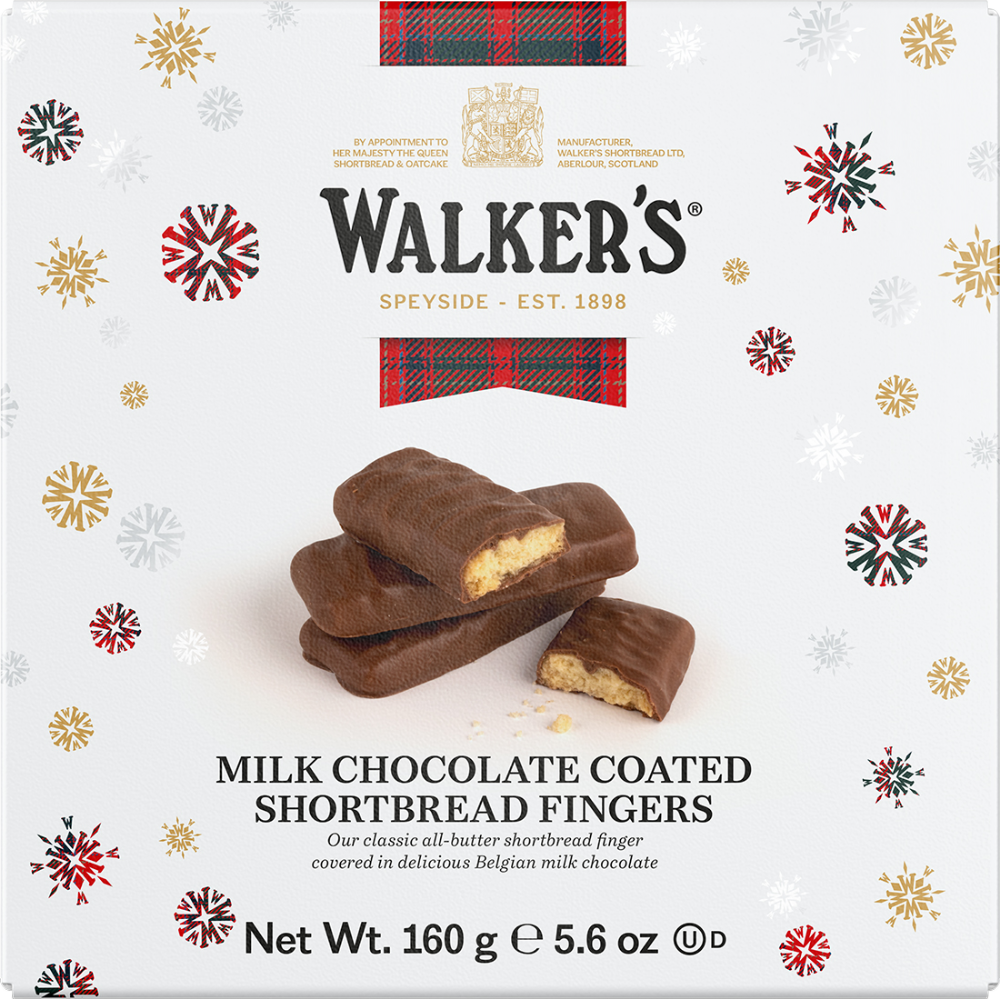Walker's Festive Milk Chocolate Shortbread Fingers Box — Maple Gifts