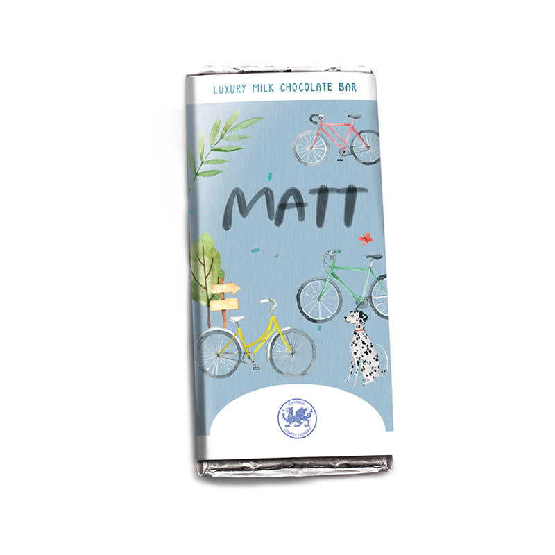 Welsh Chocolate "Personalised With Your Name" Boy's Milk Chocolate Bar ...