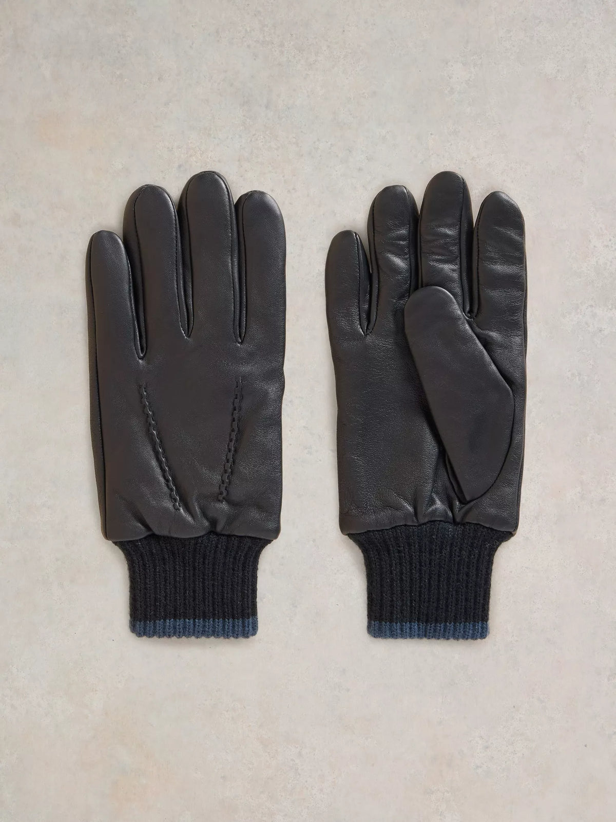 White Stuff Men's Leo Leather Gloves In Navy Multi — Maple Gifts