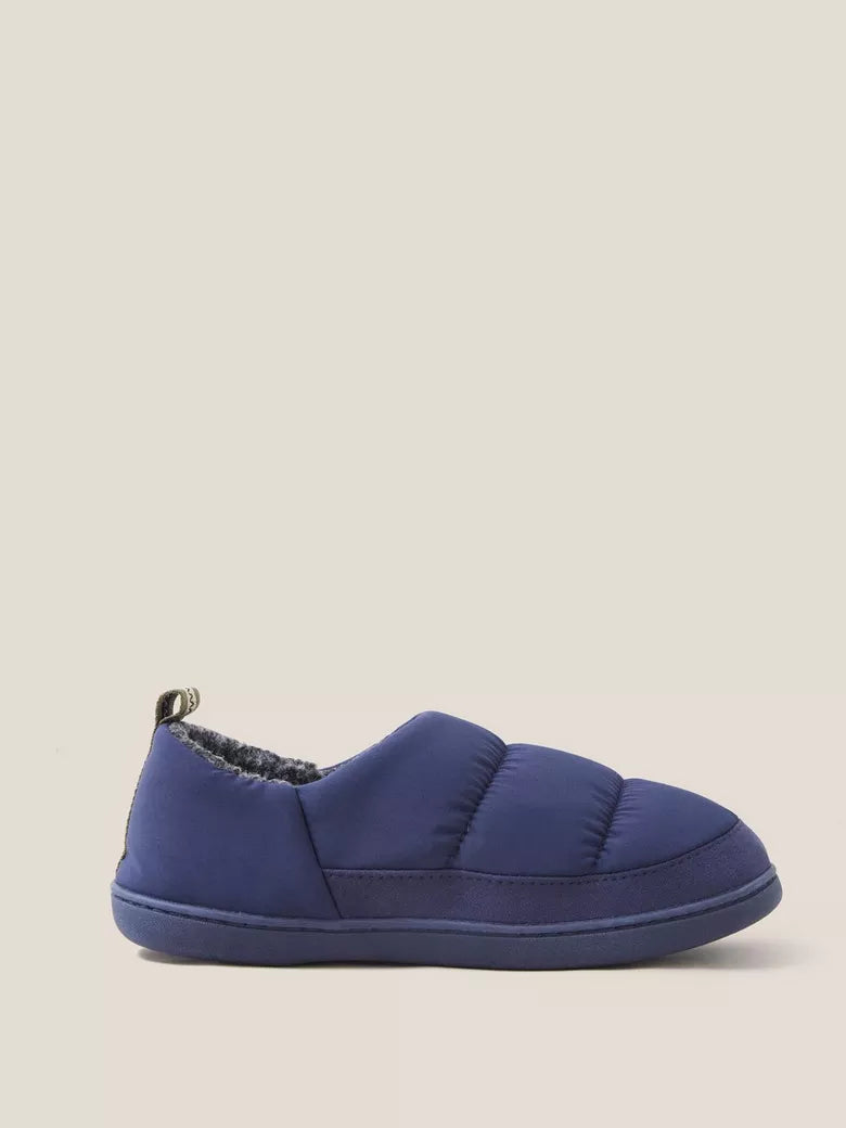 White Stuff Nylon Puffer Slipper In Dark Navy — Maple Gifts