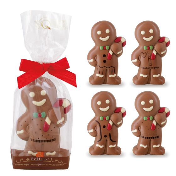 Chocolate Mr Gingerbread Man with Candy Cane 75g — Maple Gifts