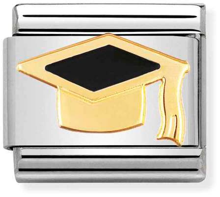 Nomination Classic Gold Graduation Black Graduation Hat Charm — Maple Gifts