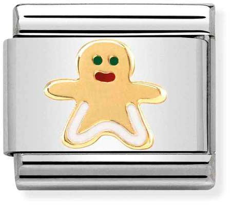 Nomination Classic Gold Symbols Gingerbread Man Charm — Maple Gifts