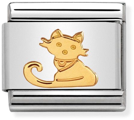 Nomination Classic Gold Animals Sitting Cat Charm — Maple Gifts