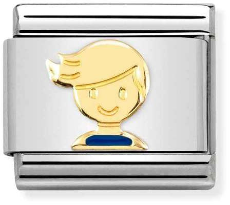 Nomination Classic Gold Symbols Blue Boy Charm — Maple Gifts