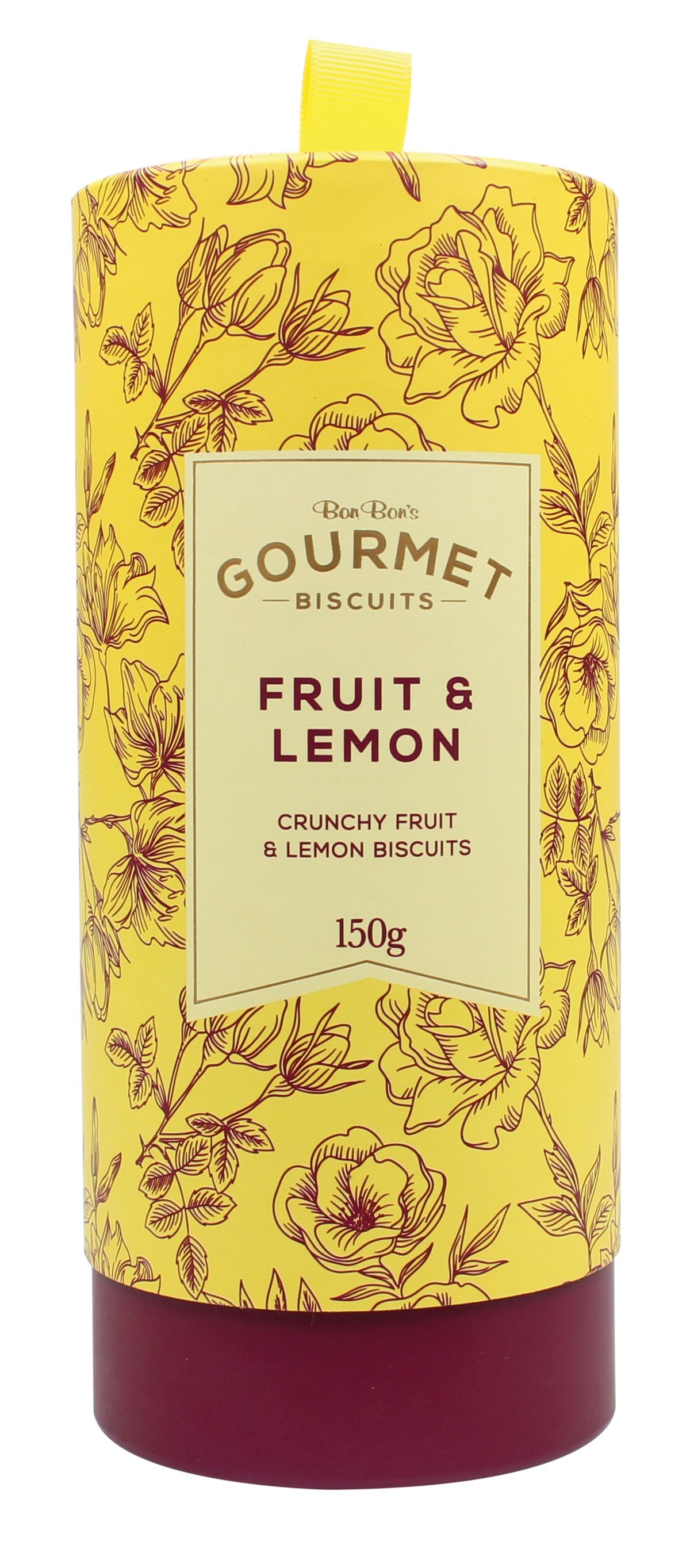 Bon Bon's Crunchy Lemon & Fruit Biscuits in Yellow Floral Tube — Maple ...