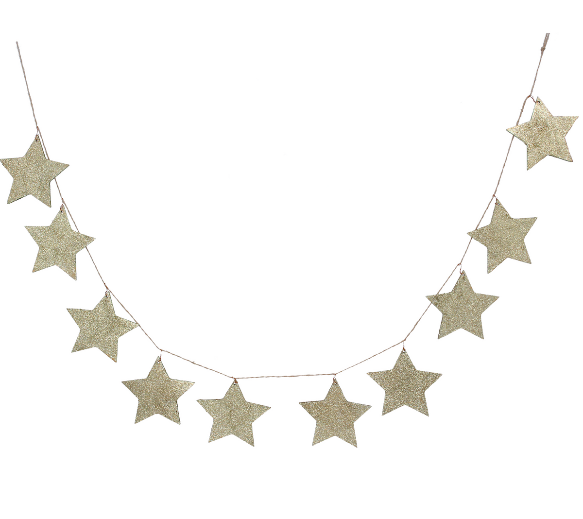 Gisela Graham Gold Glitter Stars on String Garland — Maple Gifts