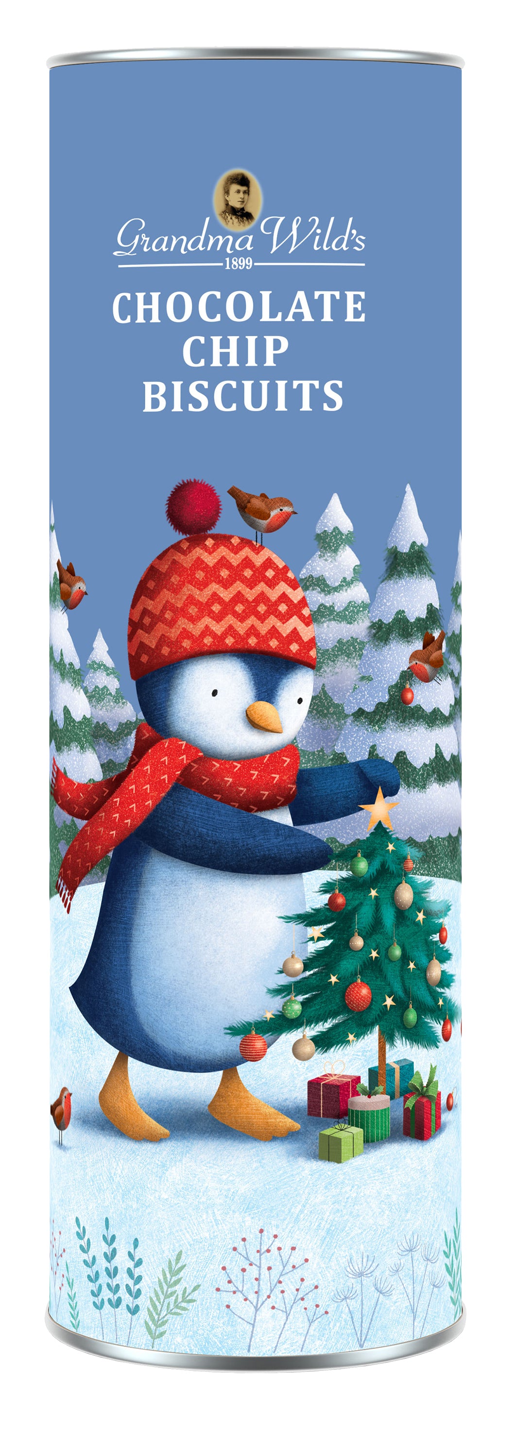 Grandma Wild's Giant Penguin Themed Tube Of Chocolate Chip Biscuits ...