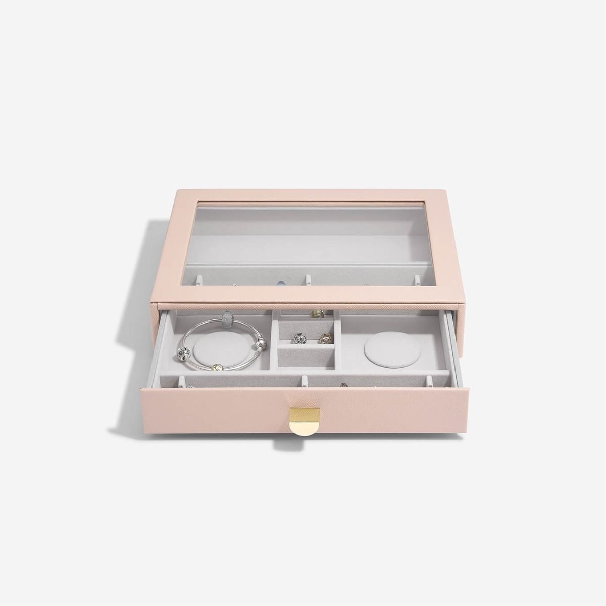 Stackers Blush Classic Charm Display Drawer With Glass Lid — Maple Gifts