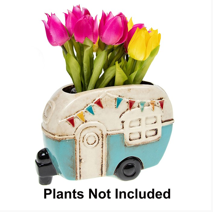 Village Pottery Caravan Planter Pot Blue — Maple Gifts